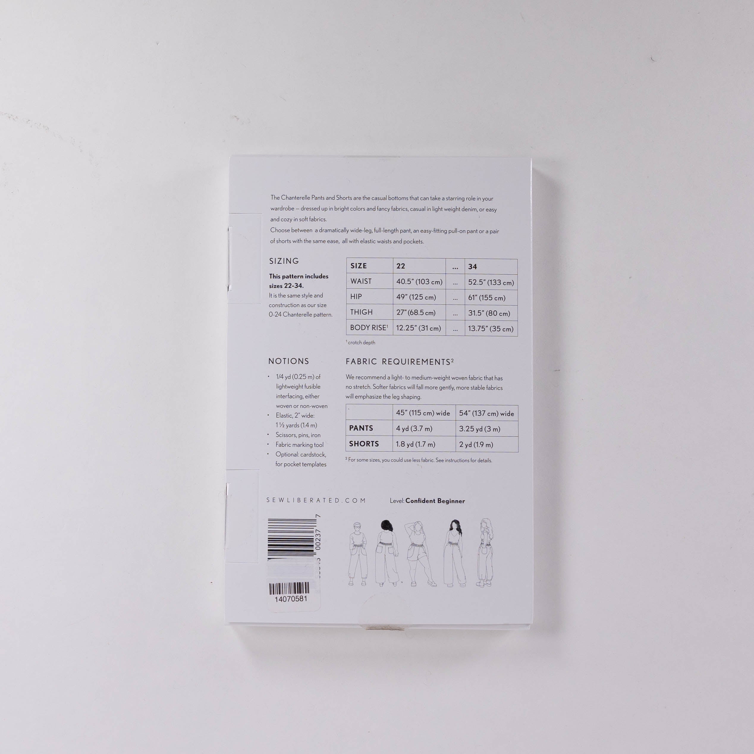 Chanterelle Pants and Shorts by Sew Liberated - Printed Pattern ...